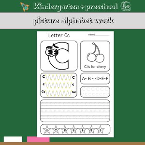 26 Alphabet Worksheet, Upper and Lowercase, Kindergarten, Preschool ...