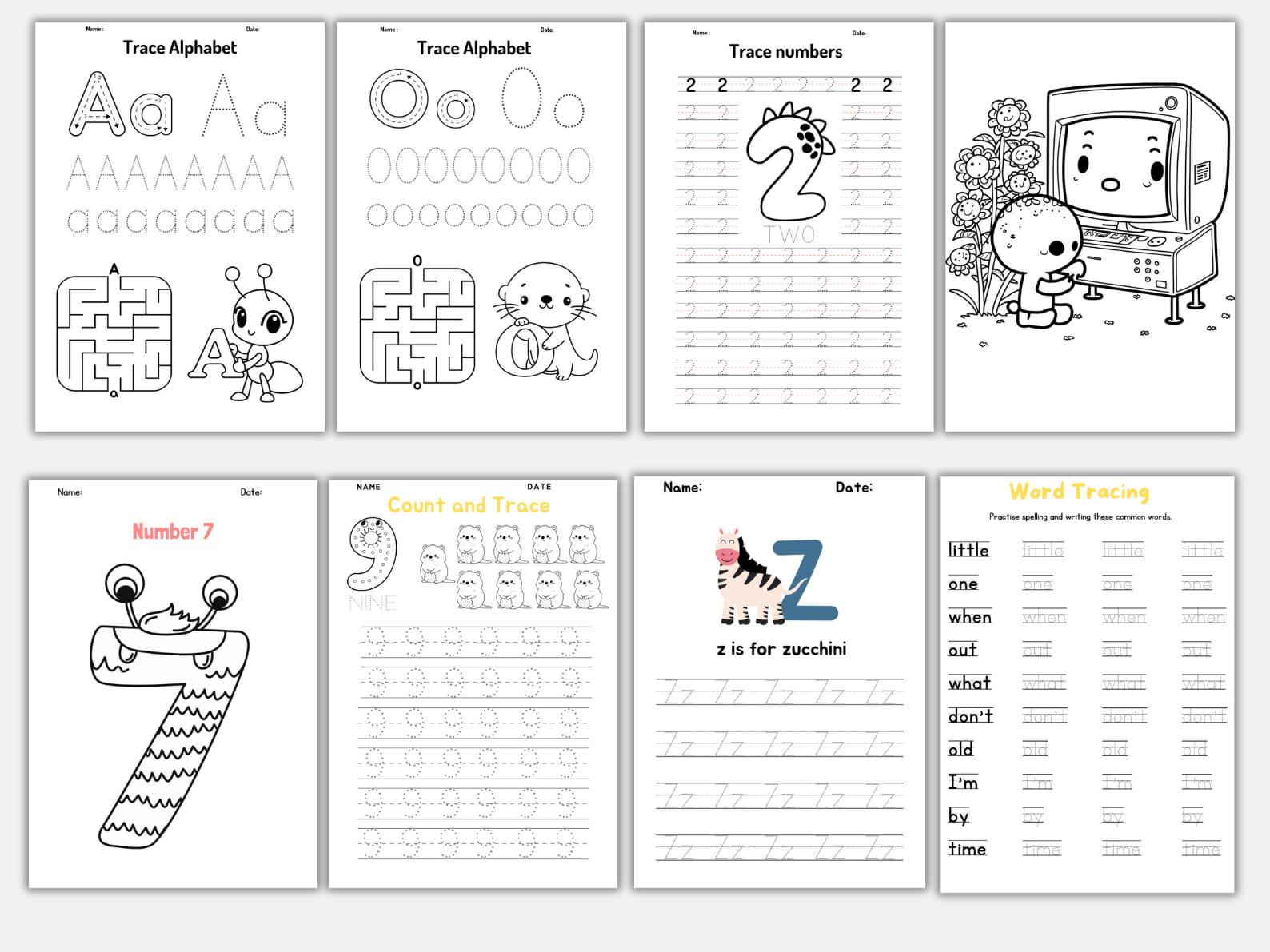 Preschool Pre-k + Kindergarten Learning Bundle, +500 Pages,activity ...