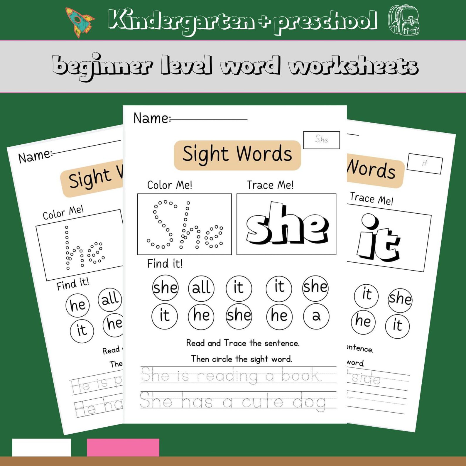Printable Sight Words, Kindergarten Sight Word Worksheets, Preschool ...