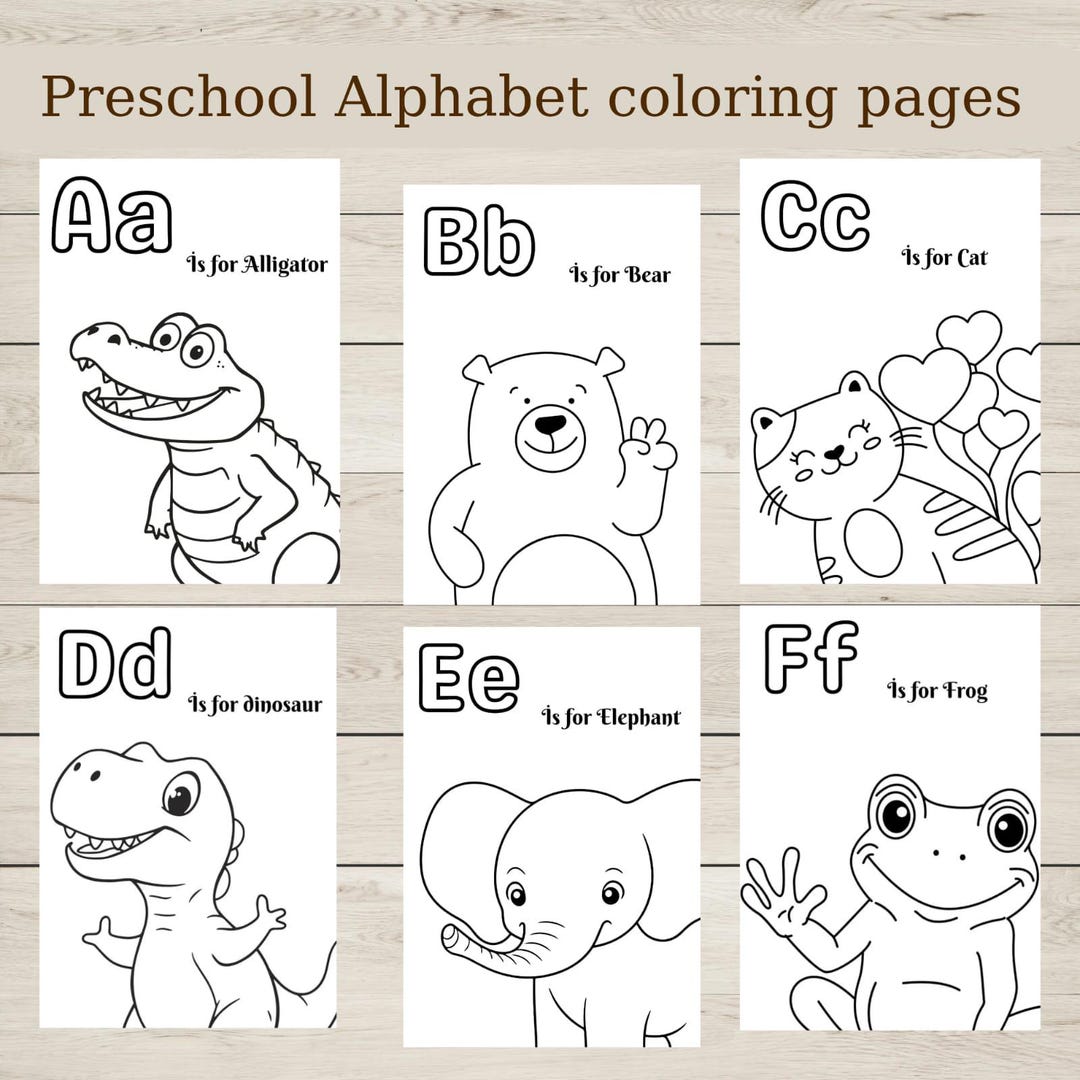 A-Z Preschool Alphabet Coloring Pages | Fun Animal Letters Tracing ...