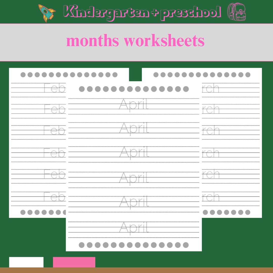 Months of the Year Tracing Worksheet Printable Handwriting Practice ...