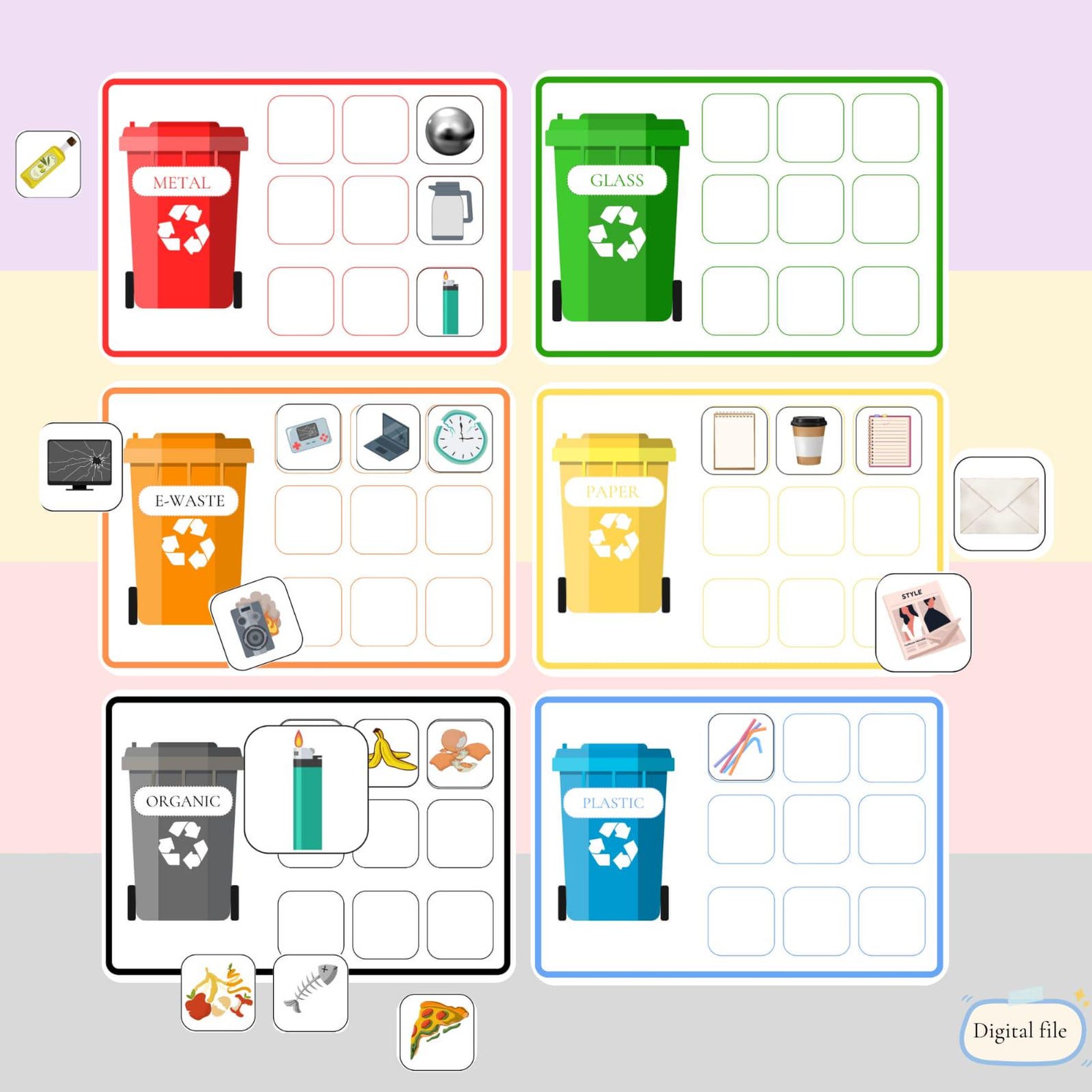 Interactive Eco Education: Printable Recycling Game for Kids, Eco ...