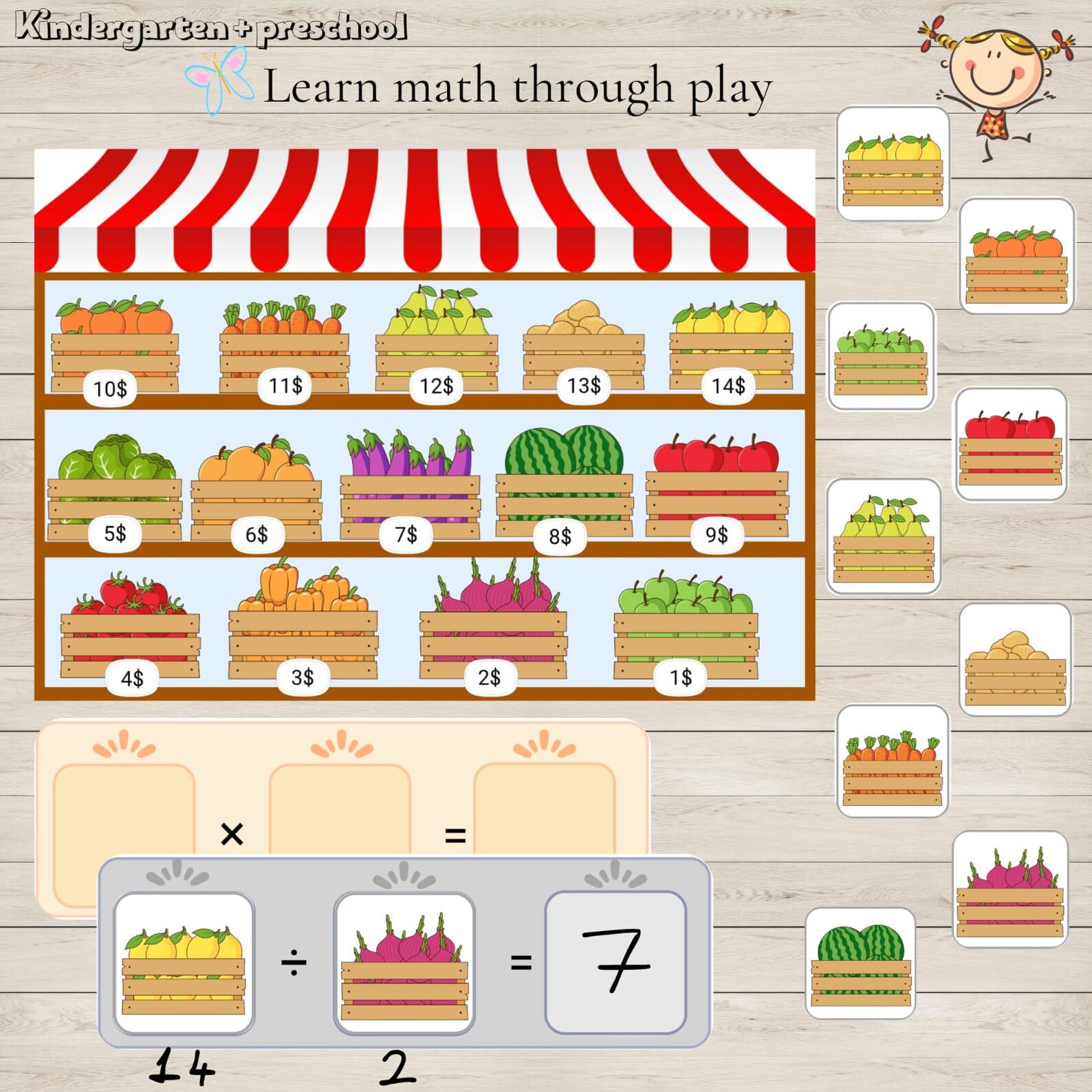Printable Farmers Market Math Activity | Addition, Subtraction ...