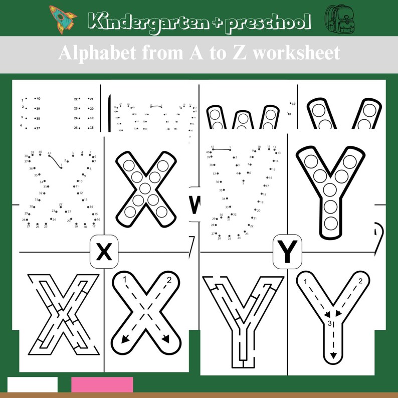 Alphabet Tracing Worksheets Printable Instant Download Teacher ...