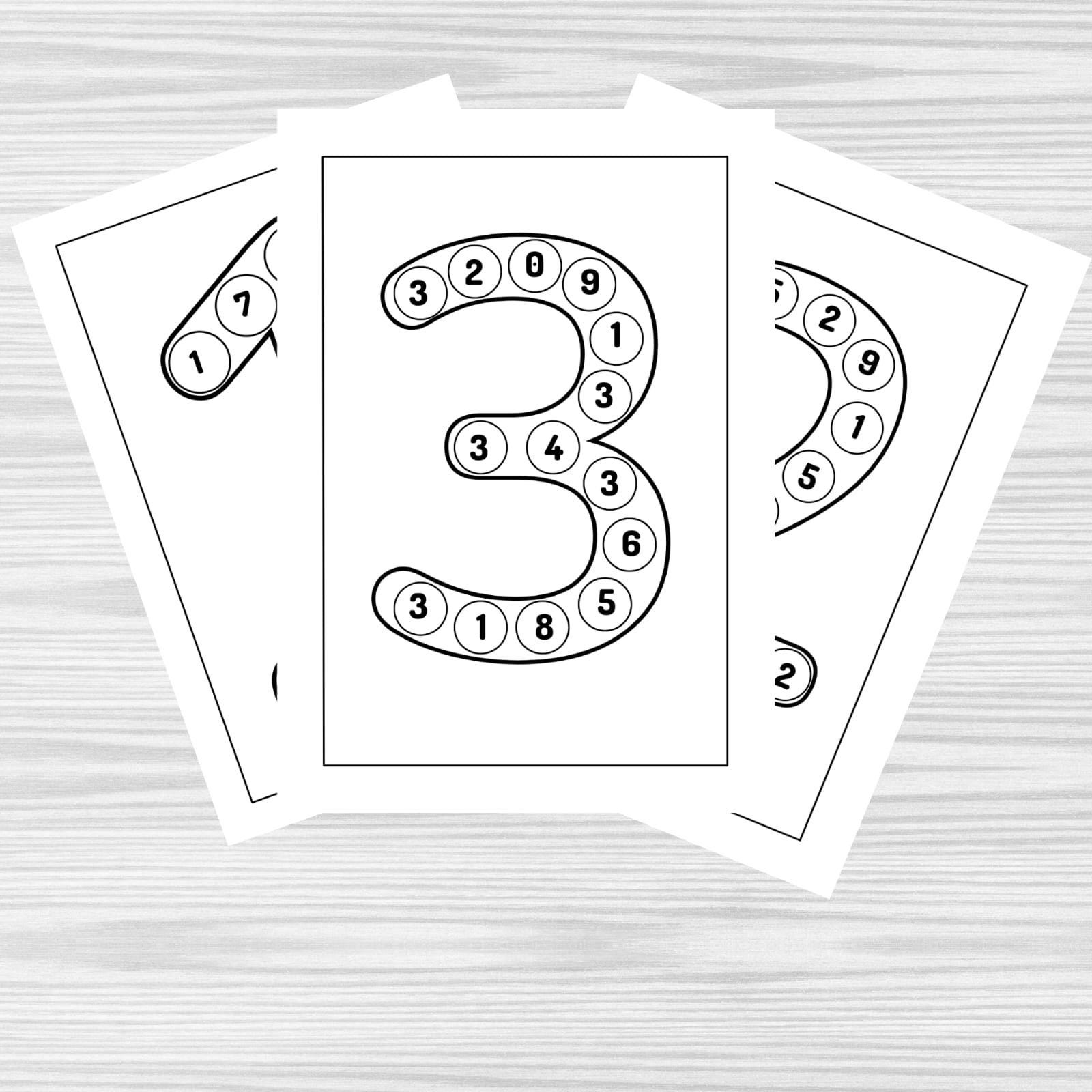 Number Dot Marker Printable Colouring Pages, Make Dot Activity, Number ...
