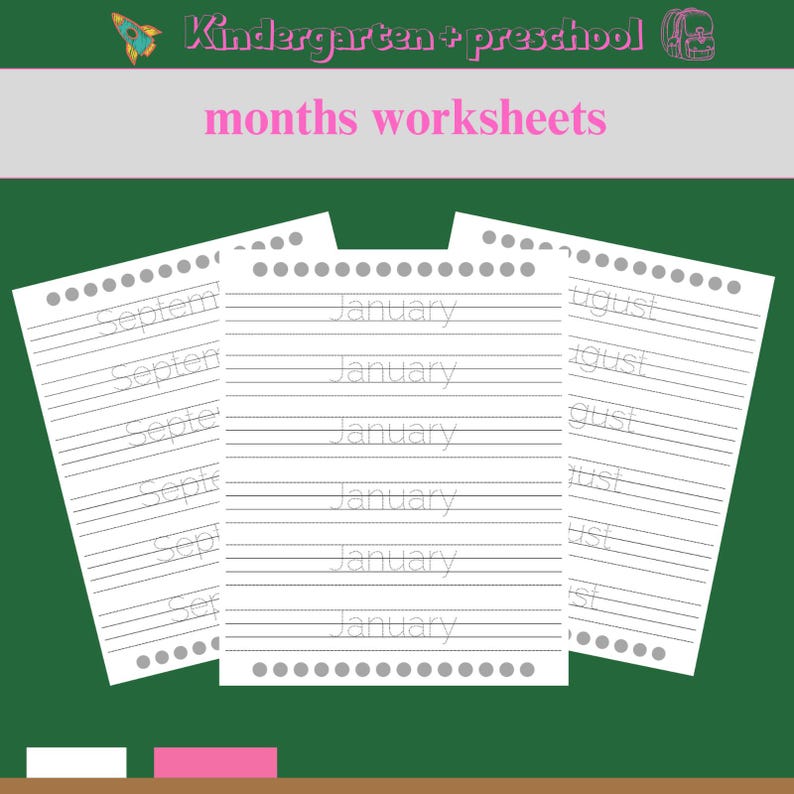 Months of the Year Tracing Worksheet Printable Handwriting Practice ...