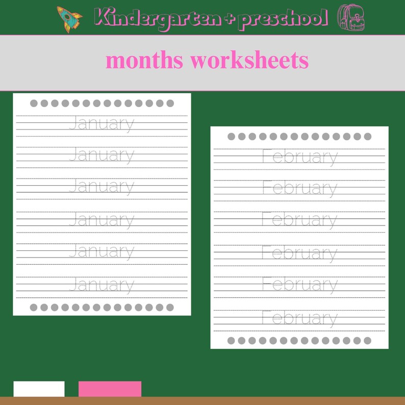 Months of the Year Tracing Worksheet Printable Handwriting Practice ...