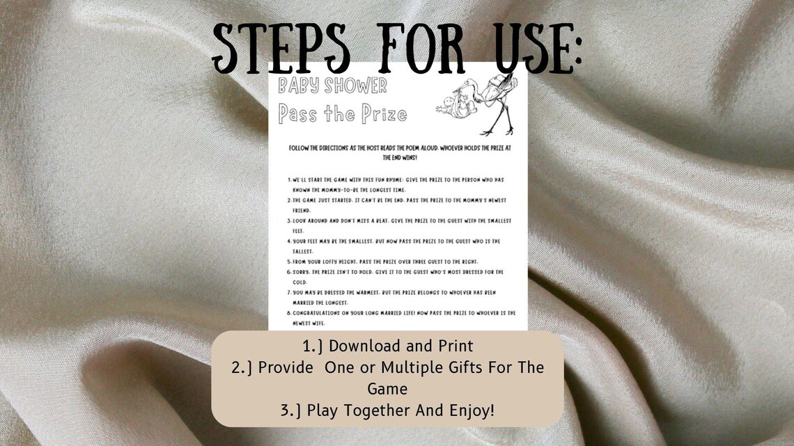 Pass the Prize Baby Shower Group Game Pass the Gift Baby Shower ...