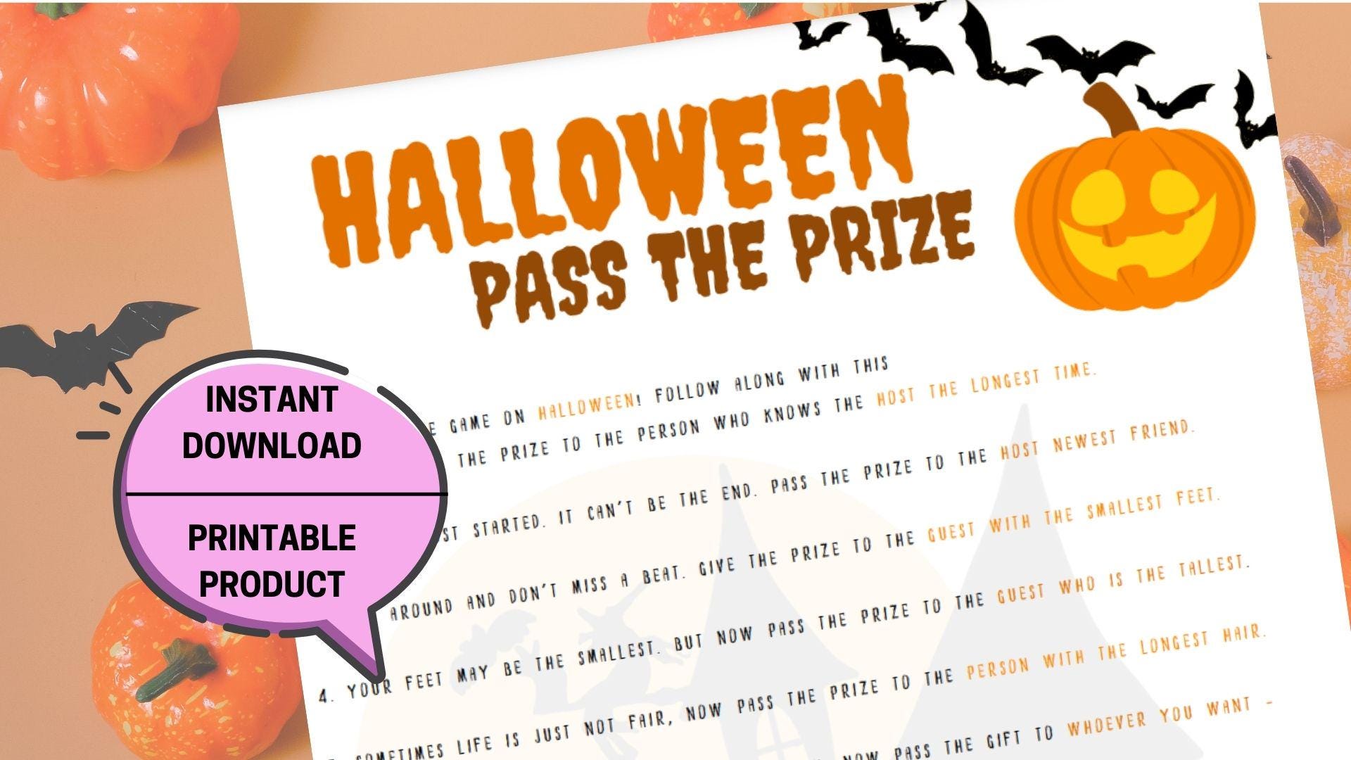 Halloween Pass the Prize Group Game | Halloween Pass the Gift Left to ...