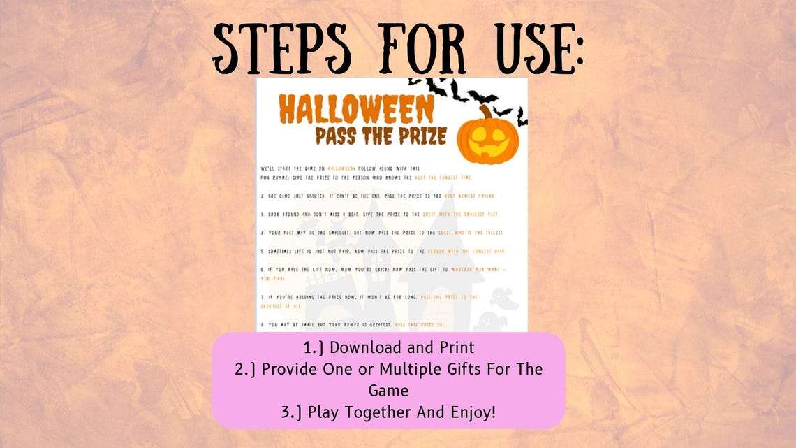 Halloween Pass the Prize Group Game | Halloween Pass the Gift Left to ...
