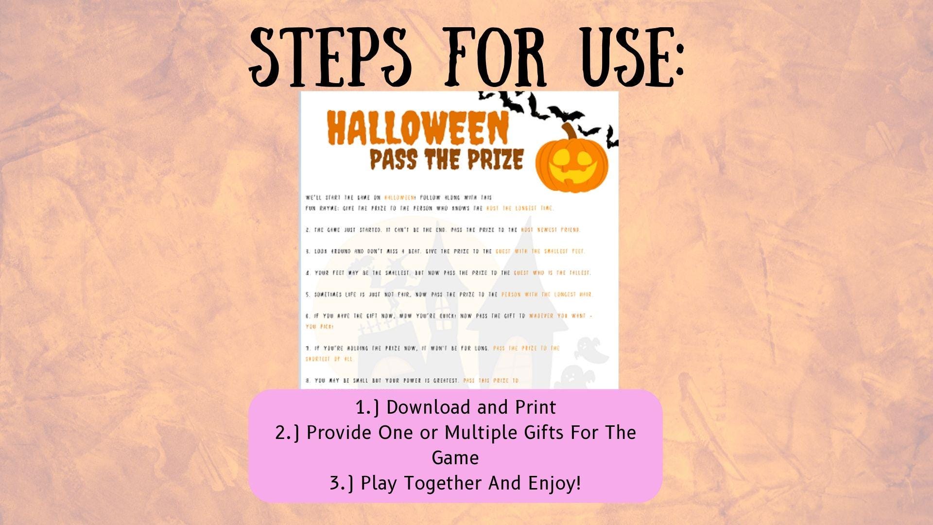 Halloween Pass the Prize Group Game | Halloween Pass the Gift Left to ...