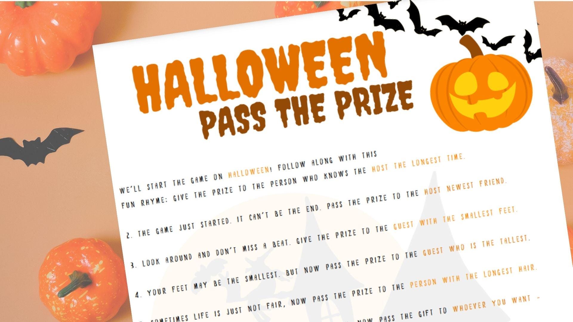 Halloween Pass the Prize Group Game | Halloween Pass the Gift Left to ...