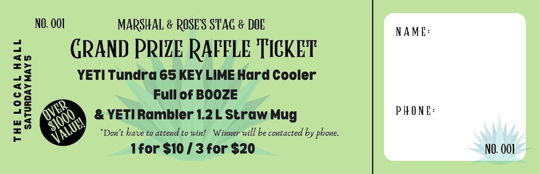 Stag and Doe Raffle Ticket, Grand Prize Raffle Ticket, Buck and Doe ...
