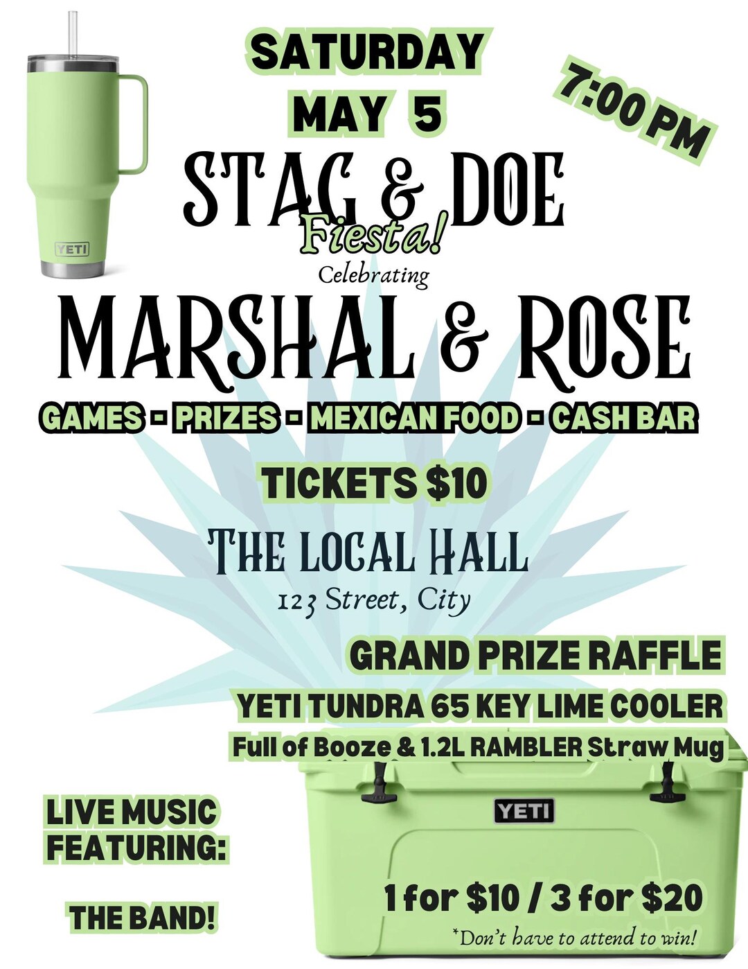 Stag and Doe Poster Template, Buck and Doe Event, Theme Poster, Cinco ...