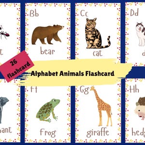 Alphabet Cards, Animal Alphabet Cards, Memorizing Vocabulary Book, Baby ...
