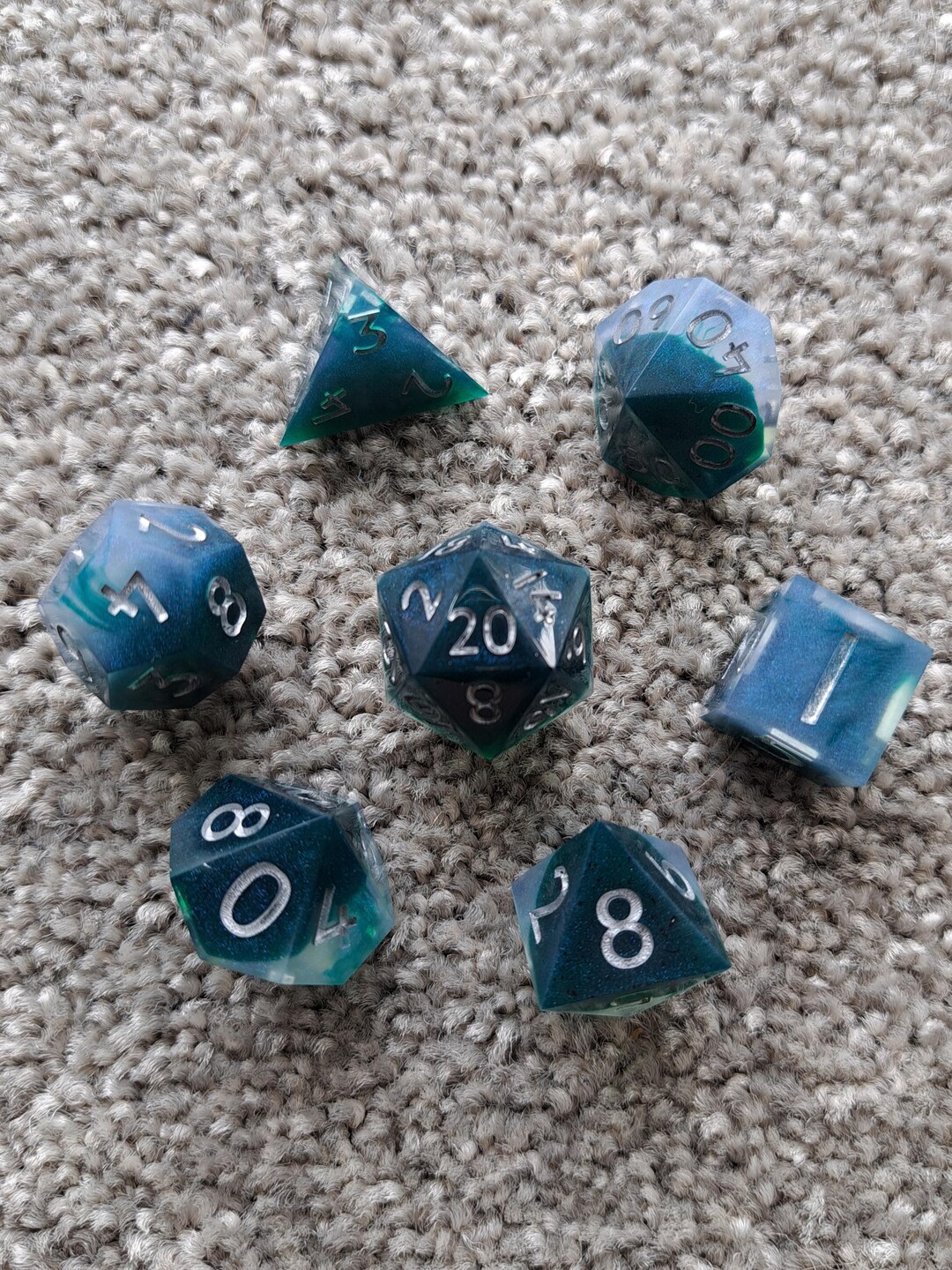 Misty Mire. Dnd Dice Set, Polyhedral Dice, RPG Dice, Resin Dice Set ...