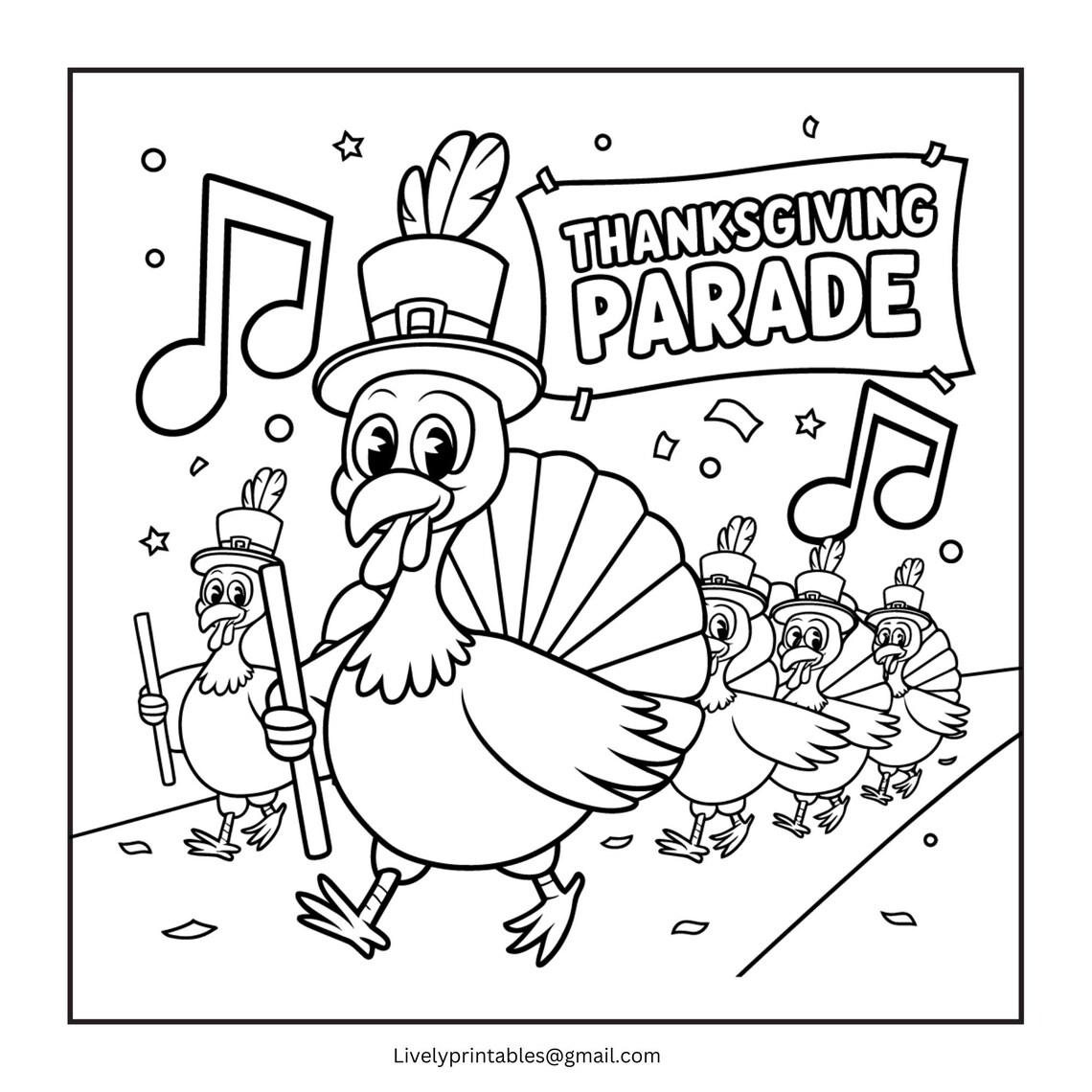 Bold and Easy Thanksgiving Coloring Pages 20 - Etsy