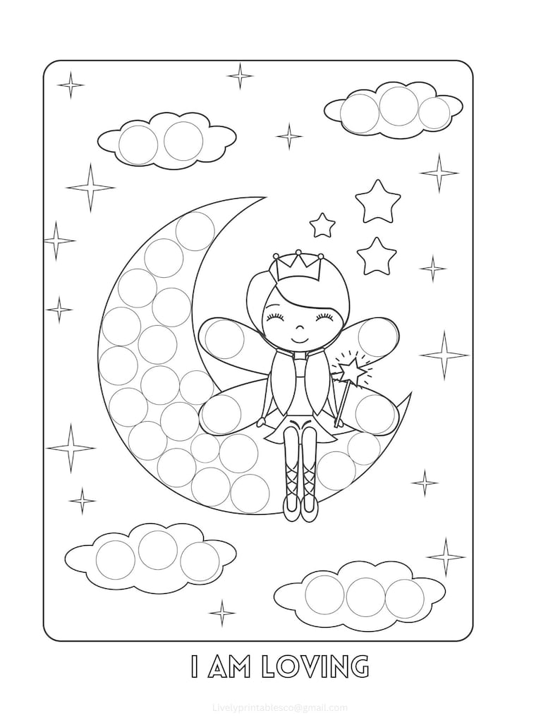 Fairy Dot Marker Coloring Pages 25 - Etsy