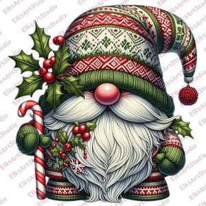 Watercolor Christmas Gnomes Png Clip-art - Etsy