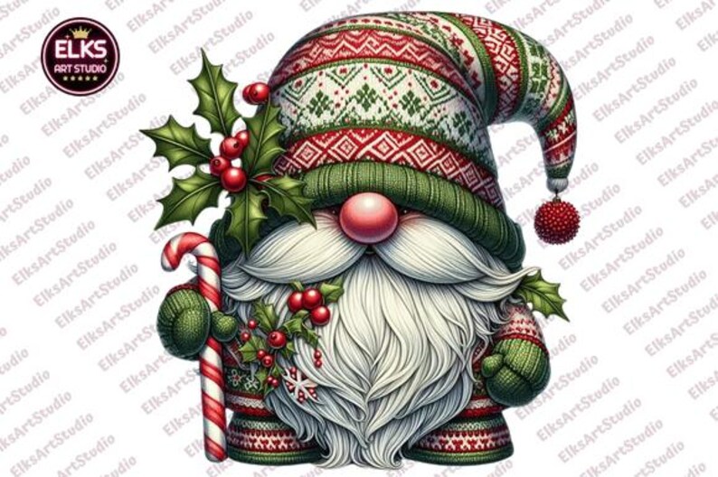 Watercolor Christmas Gnomes Png Clip-art - Etsy