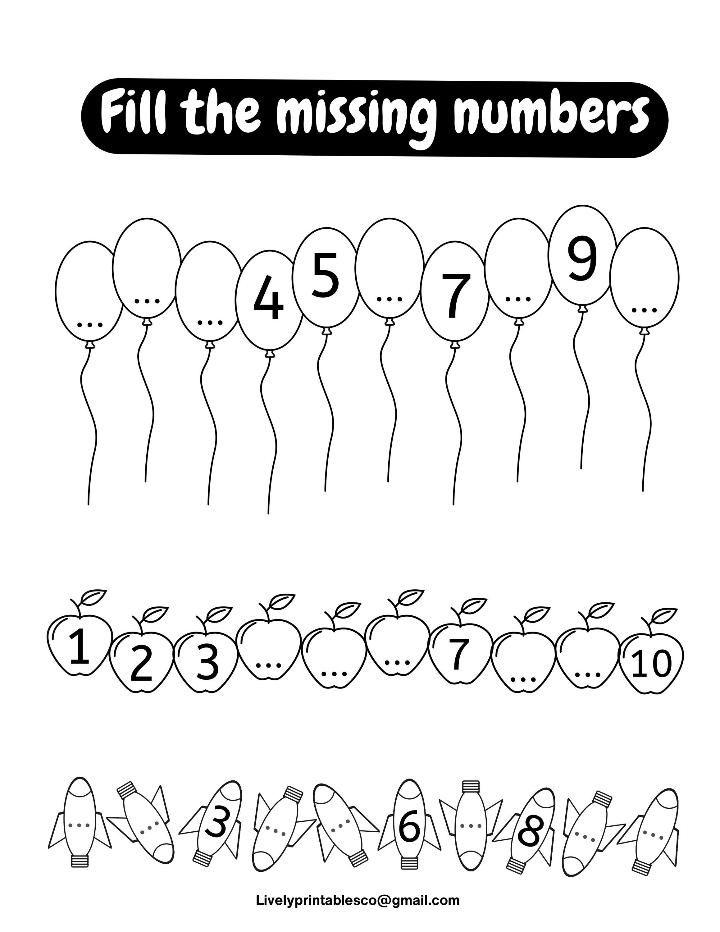 Six Fun Number Recognition Activities Fill in the Missing Number ...