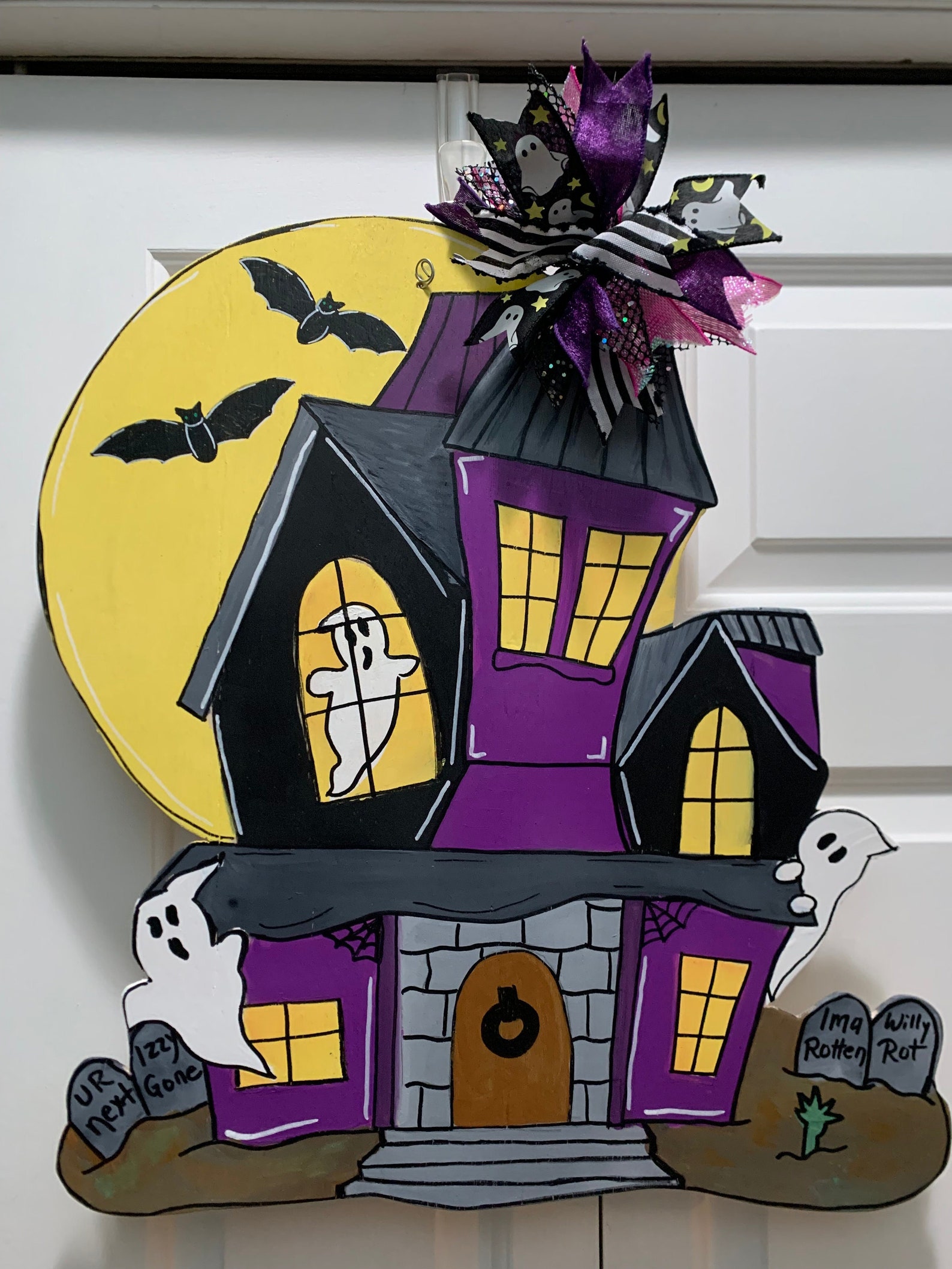 Halloween Haunted House Door Hanger, Halloween Holiday Decor, Trick or ...