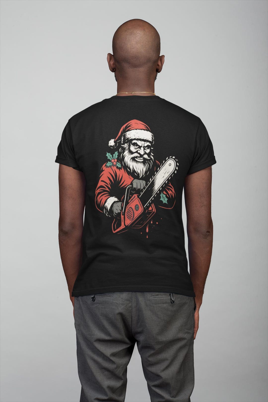 Chainsaw Santa | Horror Christmas Shirt | Black Goth Dark Humor Tee - Etsy