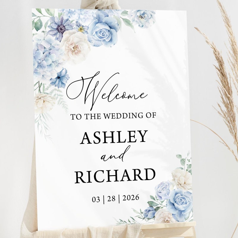 Blue Wedding Sign - Etsy
