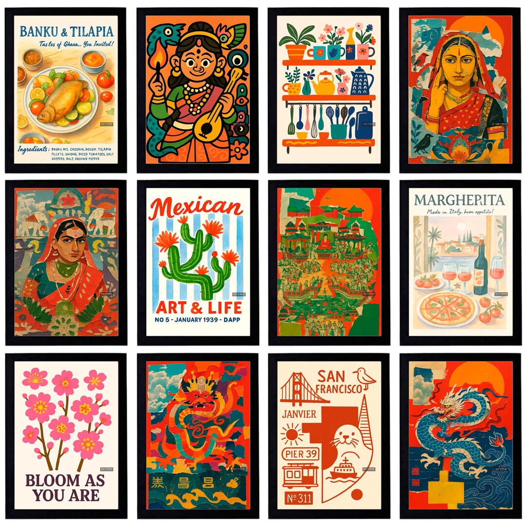 Cultures of Different Countries Vinyl and Acrylic Magnet Art ...