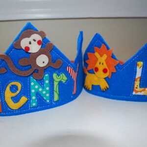 Custom Felt and Fabric Happy Birthday Crown Animal Zoo - Etsy