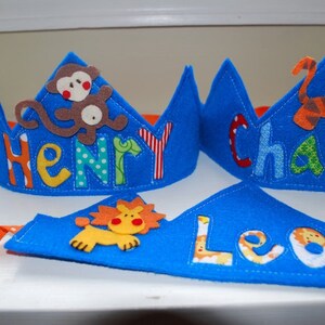 Custom Felt and Fabric Happy Birthday Crown Animal Zoo - Etsy