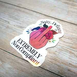 Feminist Stickers Defiant Middle Finger Vinyl Sticker - Multiple Skin ...