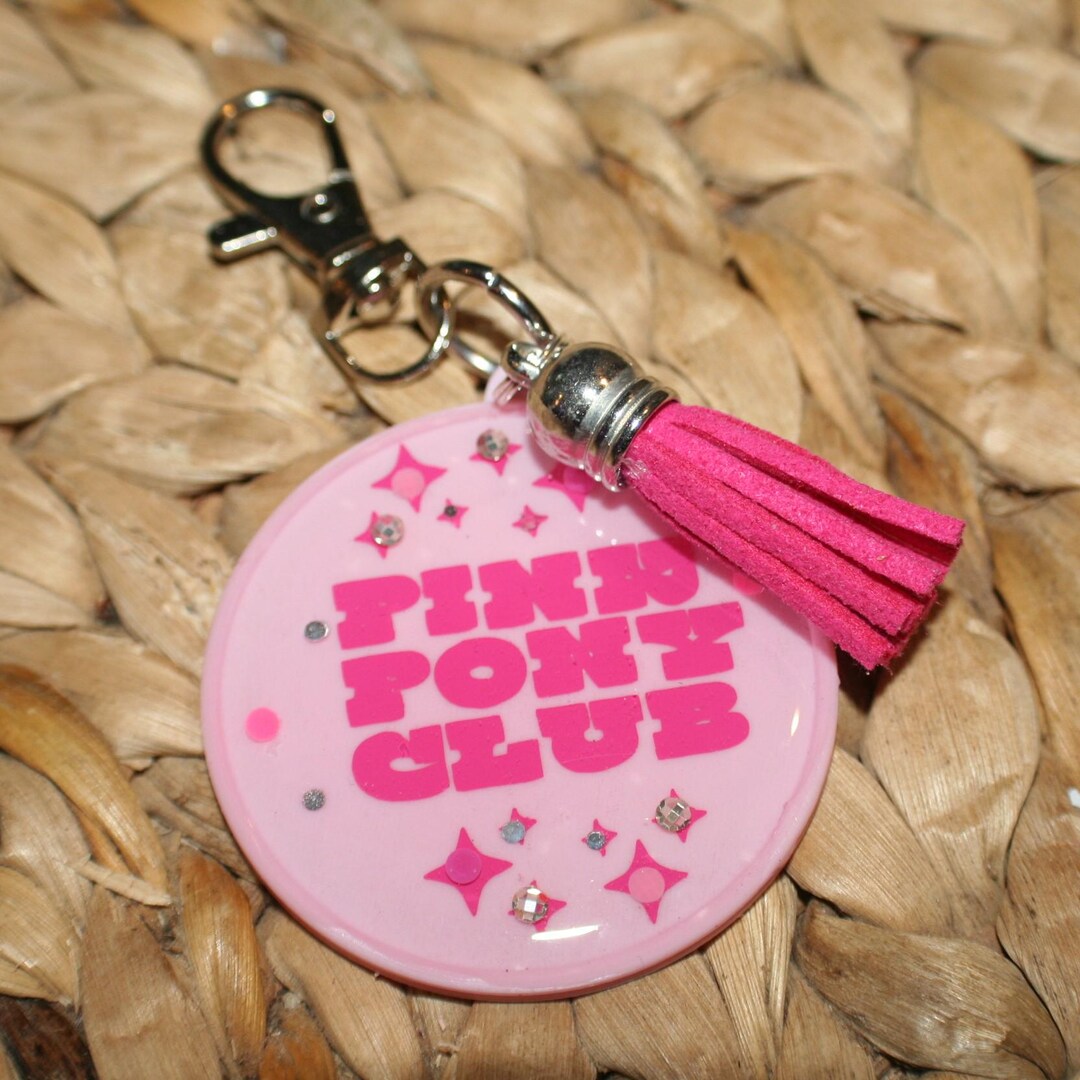 Pink Pony Club Motel Keychain Round Keychain With Tassel - Etsy
