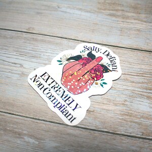 Feminist Stickers Defiant Middle Finger Vinyl Sticker - Multiple Skin ...