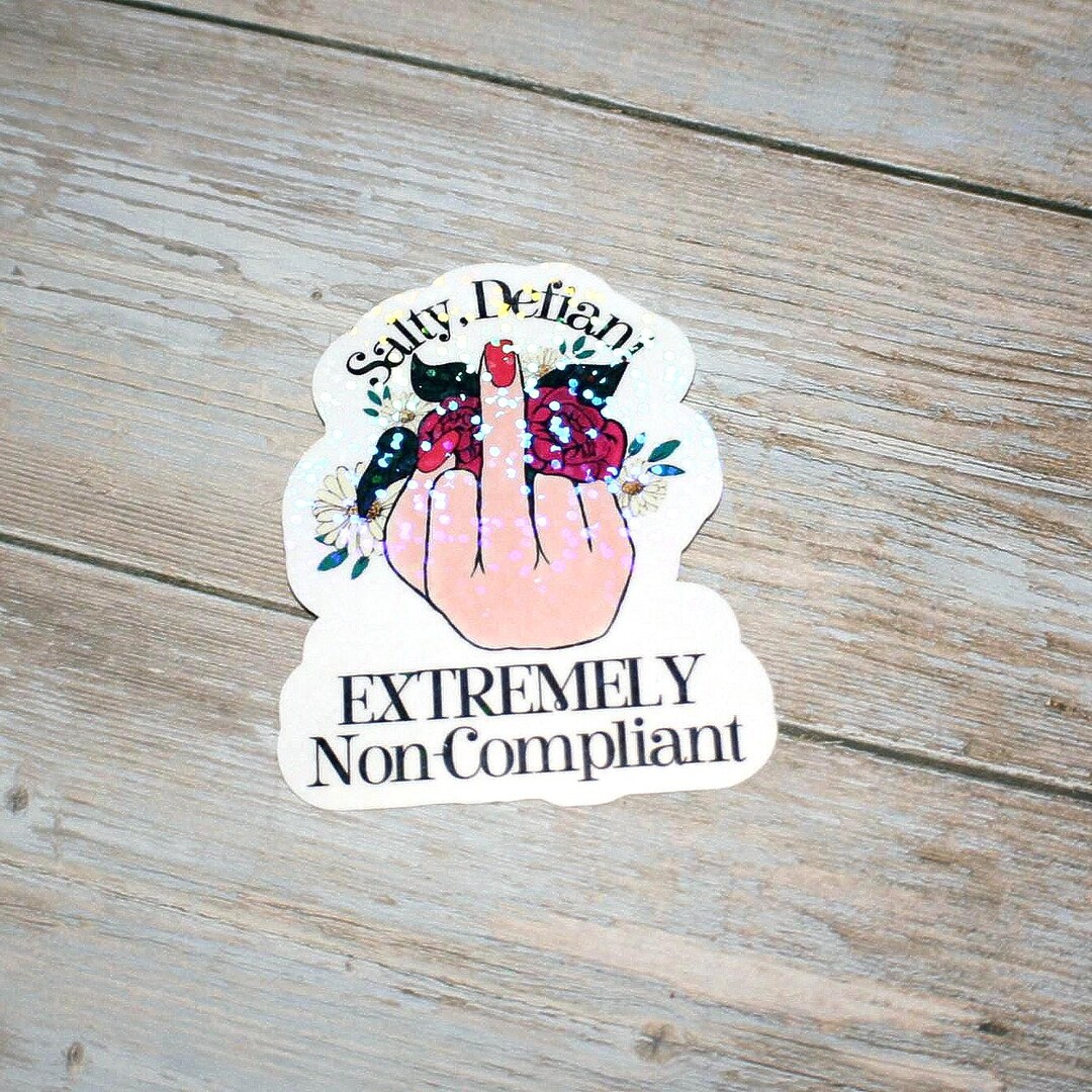 Feminist Stickers Defiant Middle Finger Vinyl Sticker - Multiple Skin ...