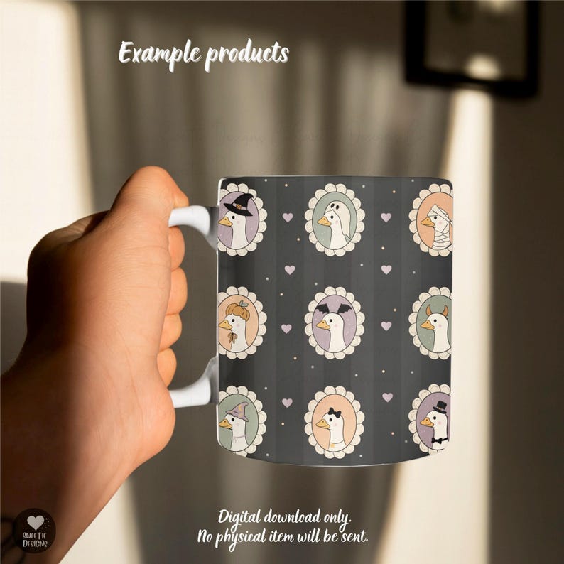 Goose Halloween Frames Seamless Pattern PNG Digital Download ...