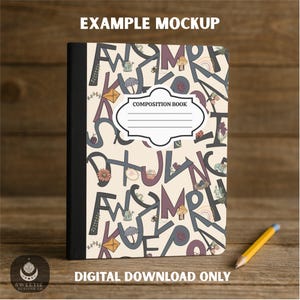 Procreate Composition Notebook Mockup: Customizable Cover Designs (PNG ...