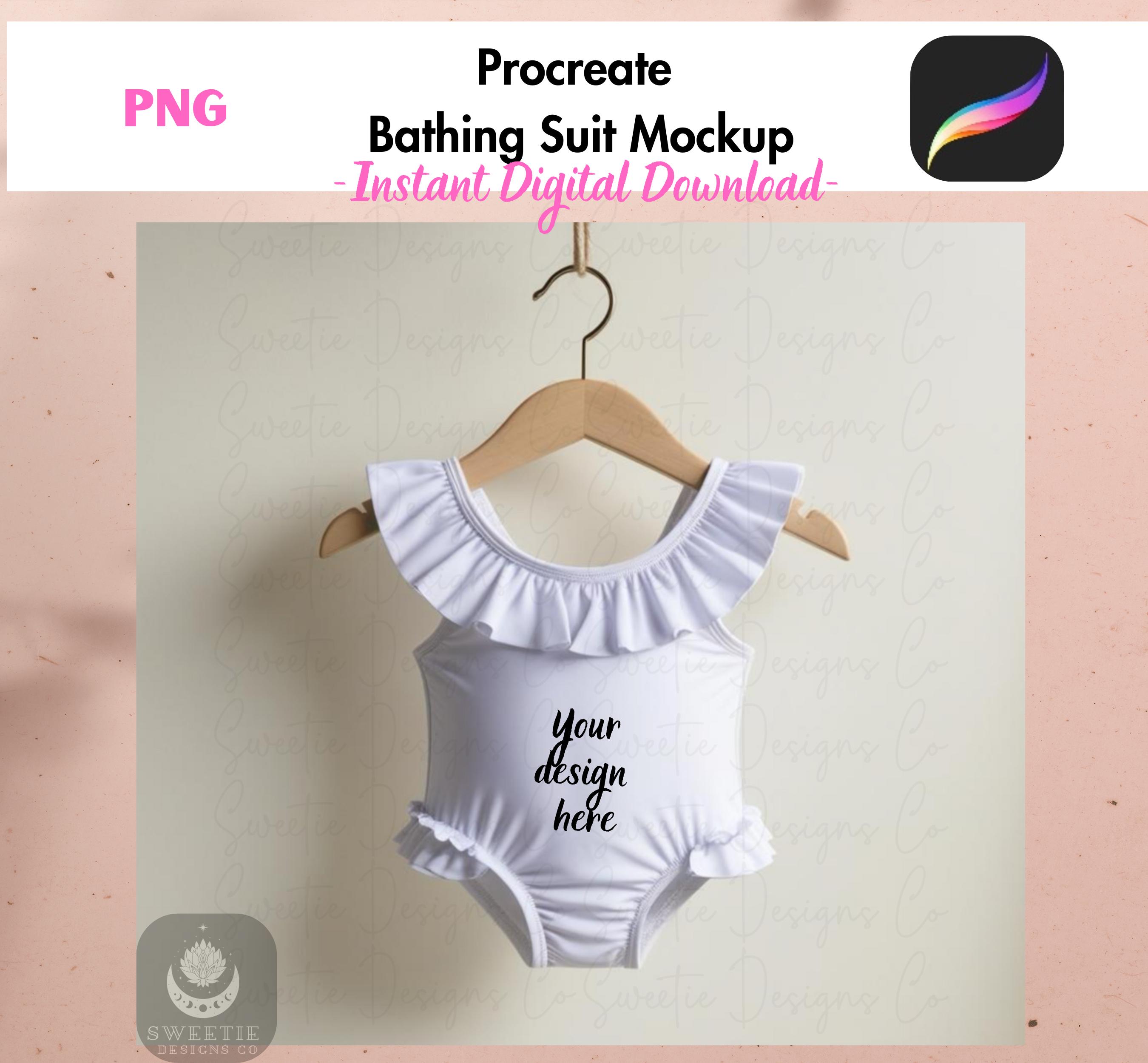 Bathing Suit Mockup, Baby Toddler Swimming Suit Mockup, Procreate ...