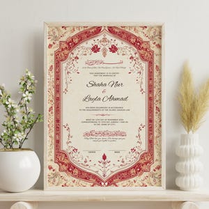 Islamic Nikkah Contract Digital Nikah Certificate Template Islamic ...