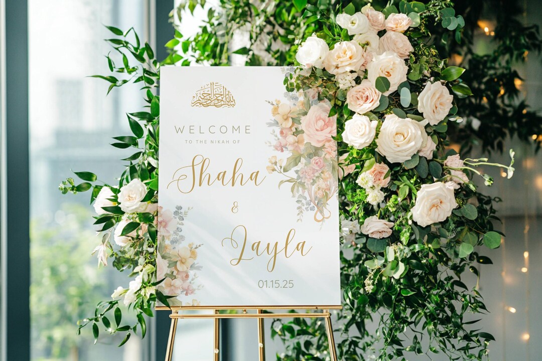 Islamic Nikkah Sign Board Custom Nikkah Sign Template Muslim Wedding ...