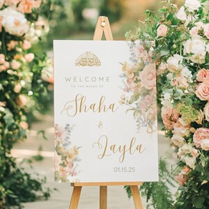 Islamic Nikkah Sign Board Custom Nikkah Sign Template Muslim Wedding ...