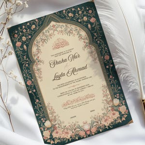 Editable Nikkah Certificate Template Download Nikkah Contract Digital ...