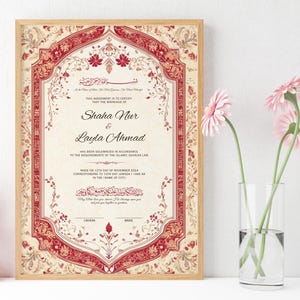 Islamic Nikkah Contract Digital Nikah Certificate Template Islamic ...