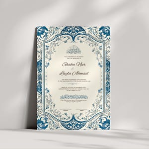 Digital Nikkah Contract Elegant Nikkah Certificate Template Islamic ...