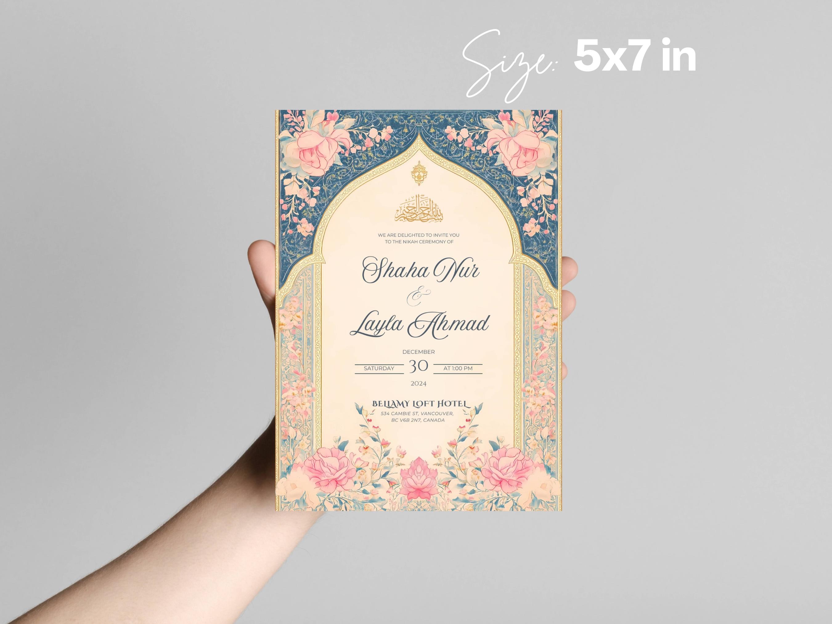 Muslim Nikkah Invitation Templates Muslim Wedding Invitation Digital ...