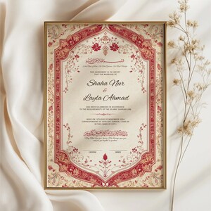 Islamic Nikkah Contract Digital Nikah Certificate Template Islamic ...