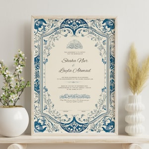 Digital Nikkah Contract Elegant Nikkah Certificate Template Islamic ...