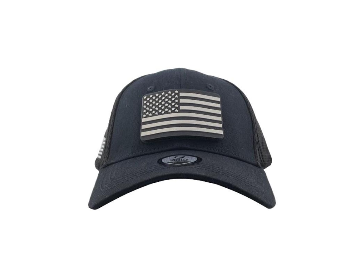 American Flag Hat, Black, Rubber Patch With Velcro - Etsy