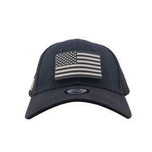 American Flag Hat, Black, Rubber Patch With Velcro - Etsy
