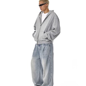 Light Blue Retro Wide Leg Baggy Jeans, Vintage Jeans, Streetwear Denim ...